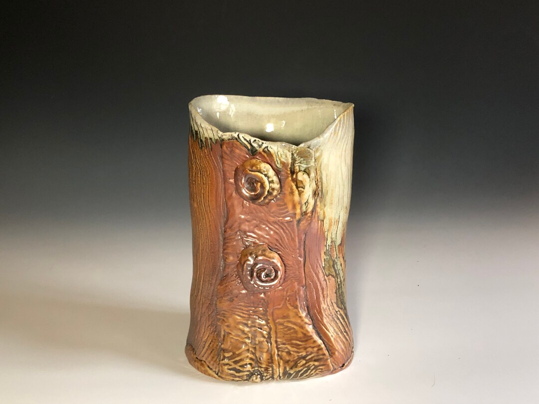 Flower Buttoned Tree Trunk Vase - Etsy