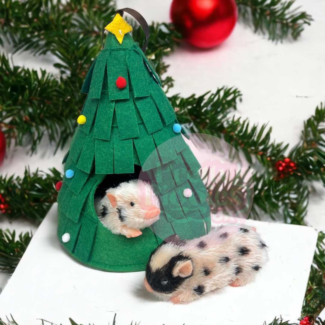 Silicone Piglet Christmas Tree Hideout Bed Dollhouse Miniature Holiday ...