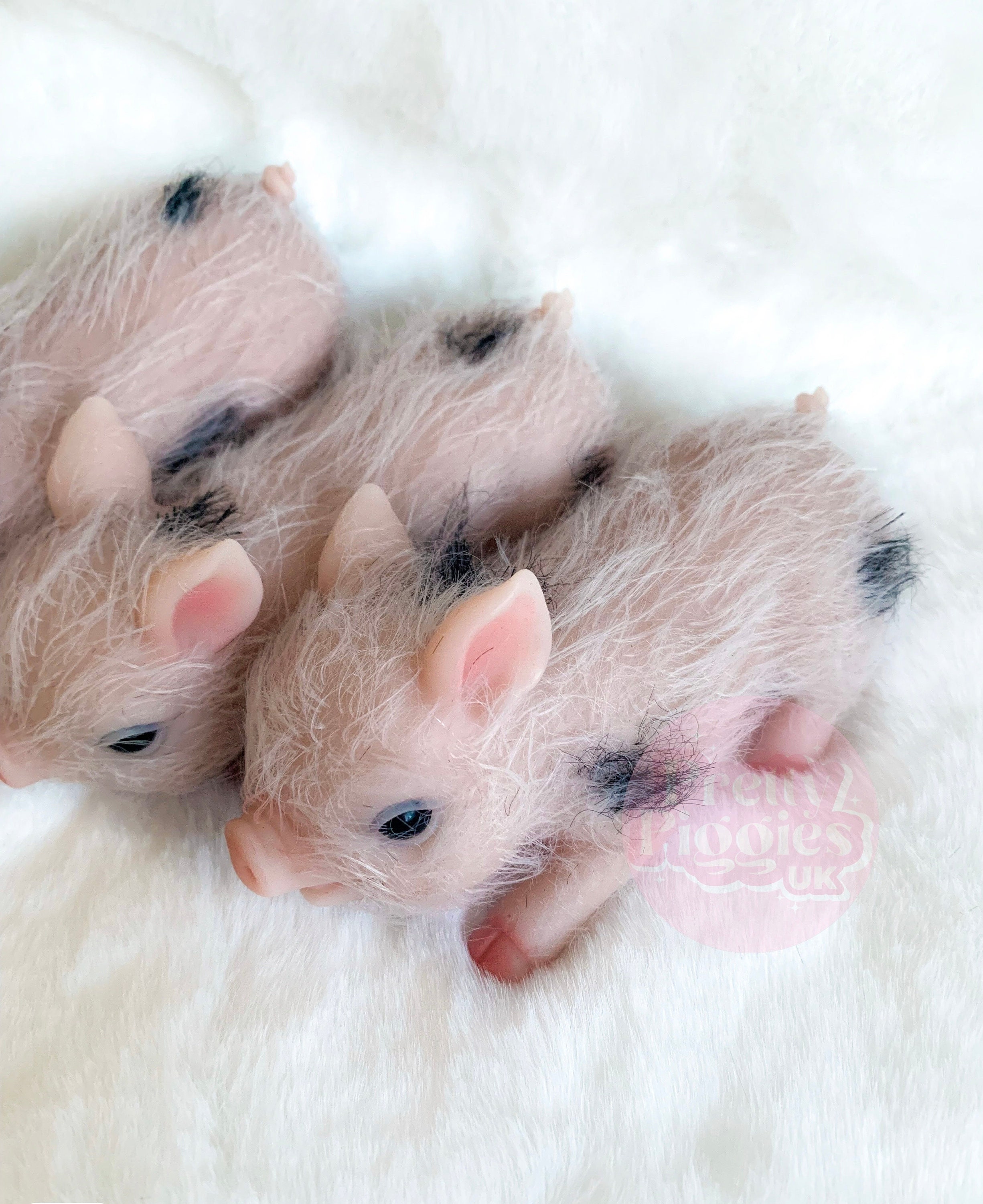 Cream Spotty Pretty Silicone Pig Reborn Micro Pig Doll Adorable ...