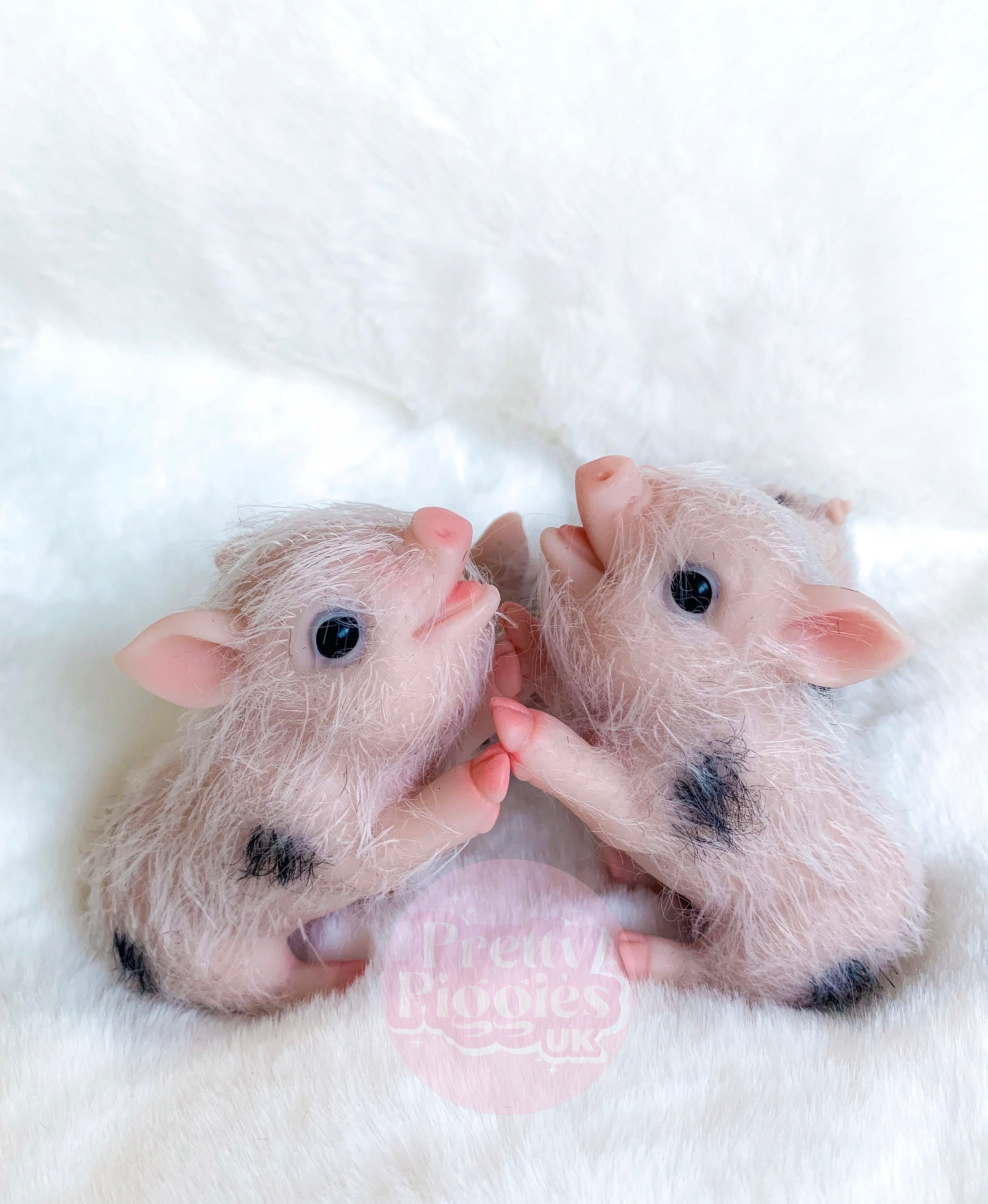 Cream Spotty Pretty Silicone Pig Reborn Micro Pig Doll Adorable ...