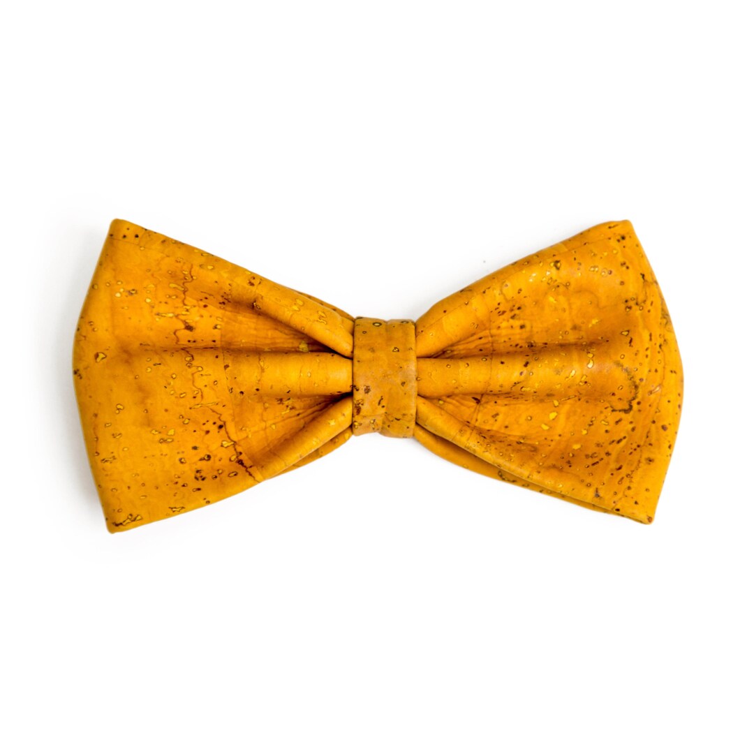 Cork Fly Mustard Yellow Cork Bow Tie for Wedding, Gift for Groom and ...