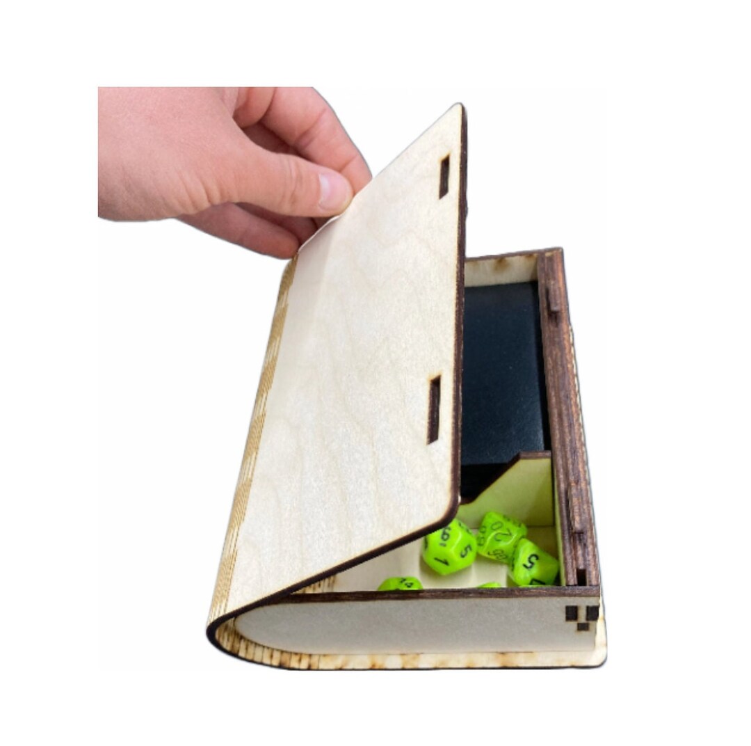 Wooden Book Deck Box for SLEEVED Cards Single Deck Dice - Etsy