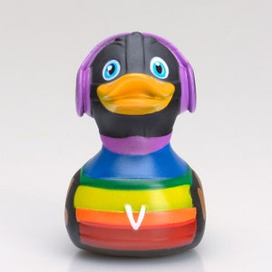 Colorful Rubber Duck, Vinyl Black Duckling, Multi-colored and Playful ...