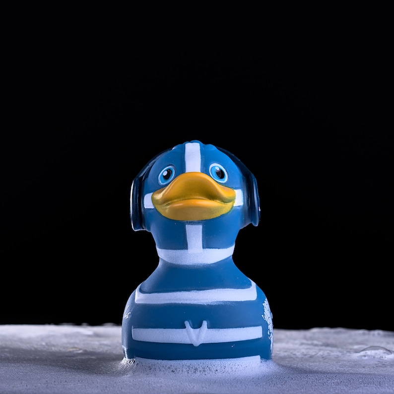 Greek Flag Rubber Duck, Vinyl Duckling Figurine, Hellas Flag, Blue ...