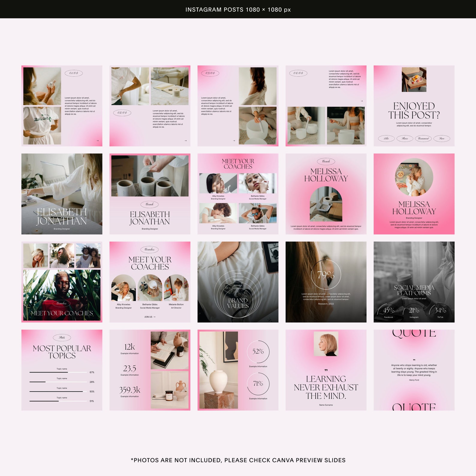 130 Pink Gradient Instagram Posts, Stories, Carousels and Story ...