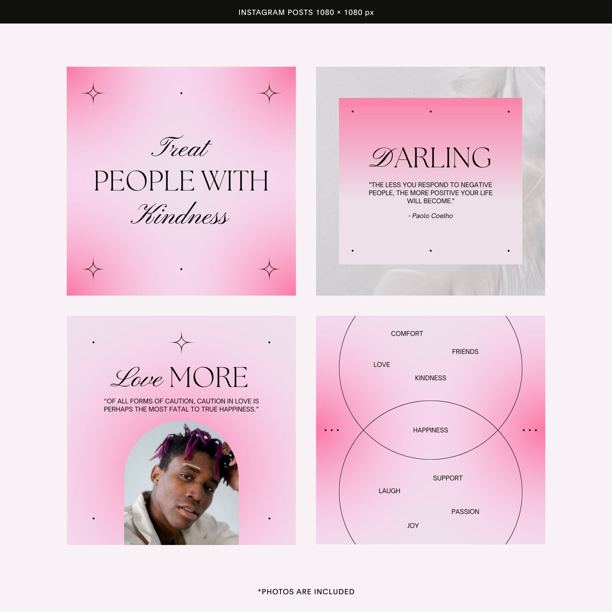 42 Pink Gradient Instagram Posts and Story Quotes for Small - Etsy