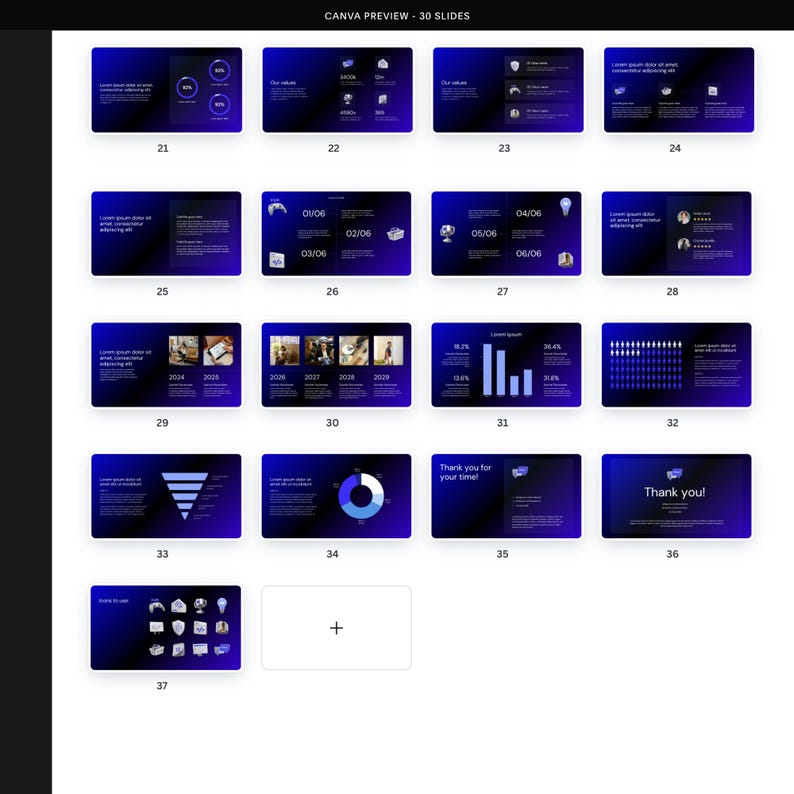 Dark Blue Business Technology Canva Presentation Slide Deck | Course ...