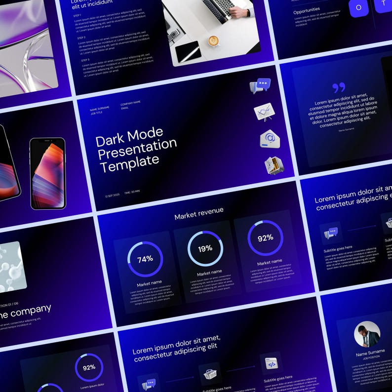 Dark Blue Business Technology Canva Presentation Slide Deck | Course ...