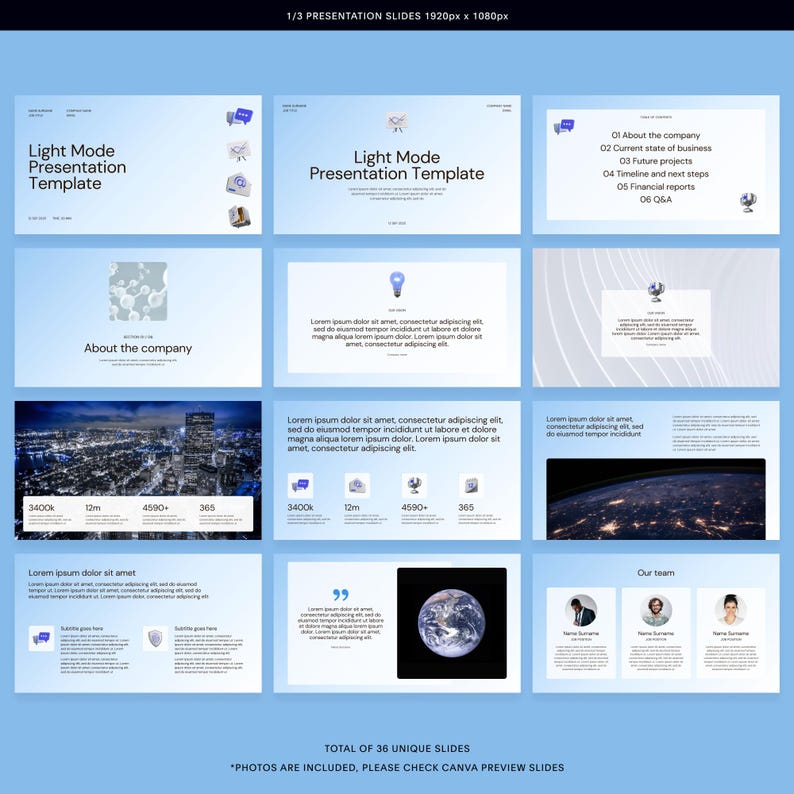 Light Blue Business Technology Canva Presentation With Icons | Course ...