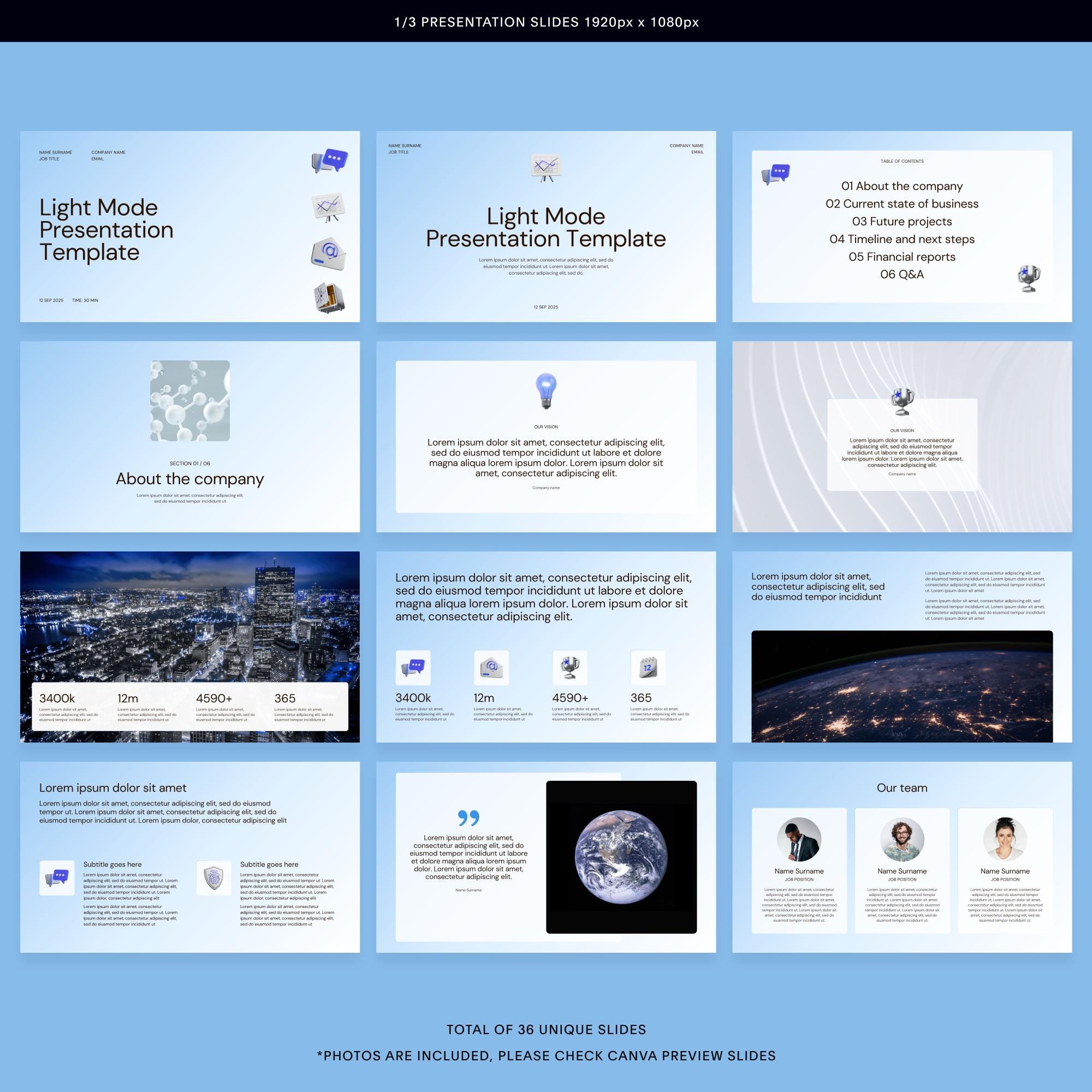 Light Blue Business Technology Canva Presentation With Icons | Course ...