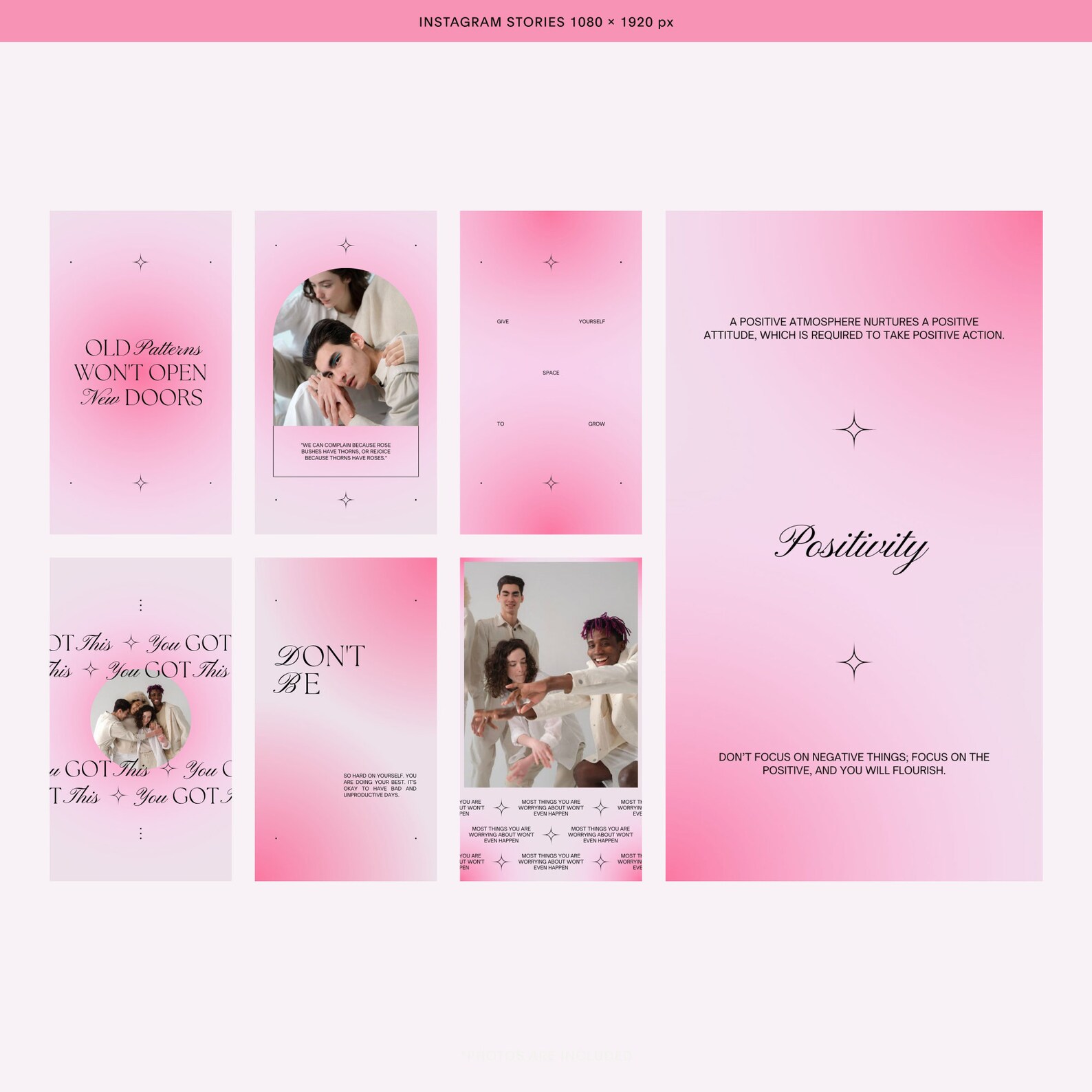 42 Pink Gradient Instagram Posts and Story Quotes for Small - Etsy