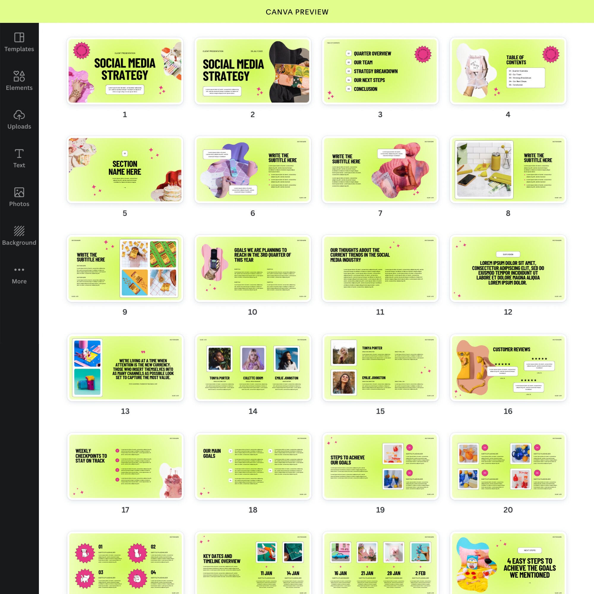 30 Slides Vibrant Bold Y2k Canva Presentation Deck | Webinar | Pitch ...