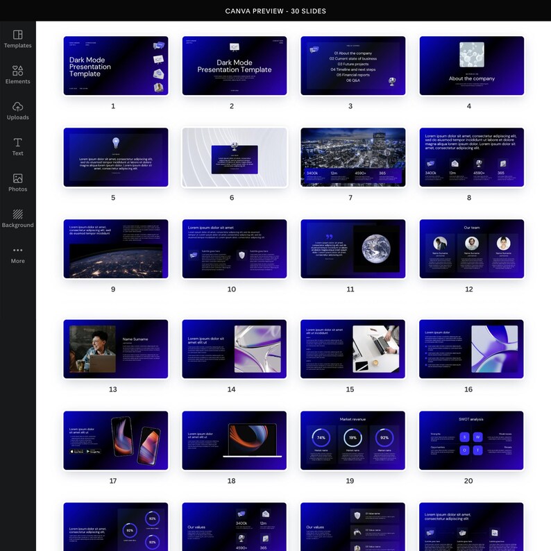 Dark Blue Business Technology Canva Presentation Slide Deck | Course ...