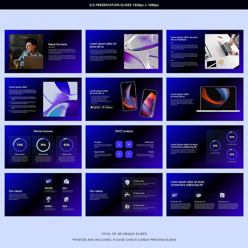 Dark Blue Business Technology Canva Presentation Slide Deck | Course ...