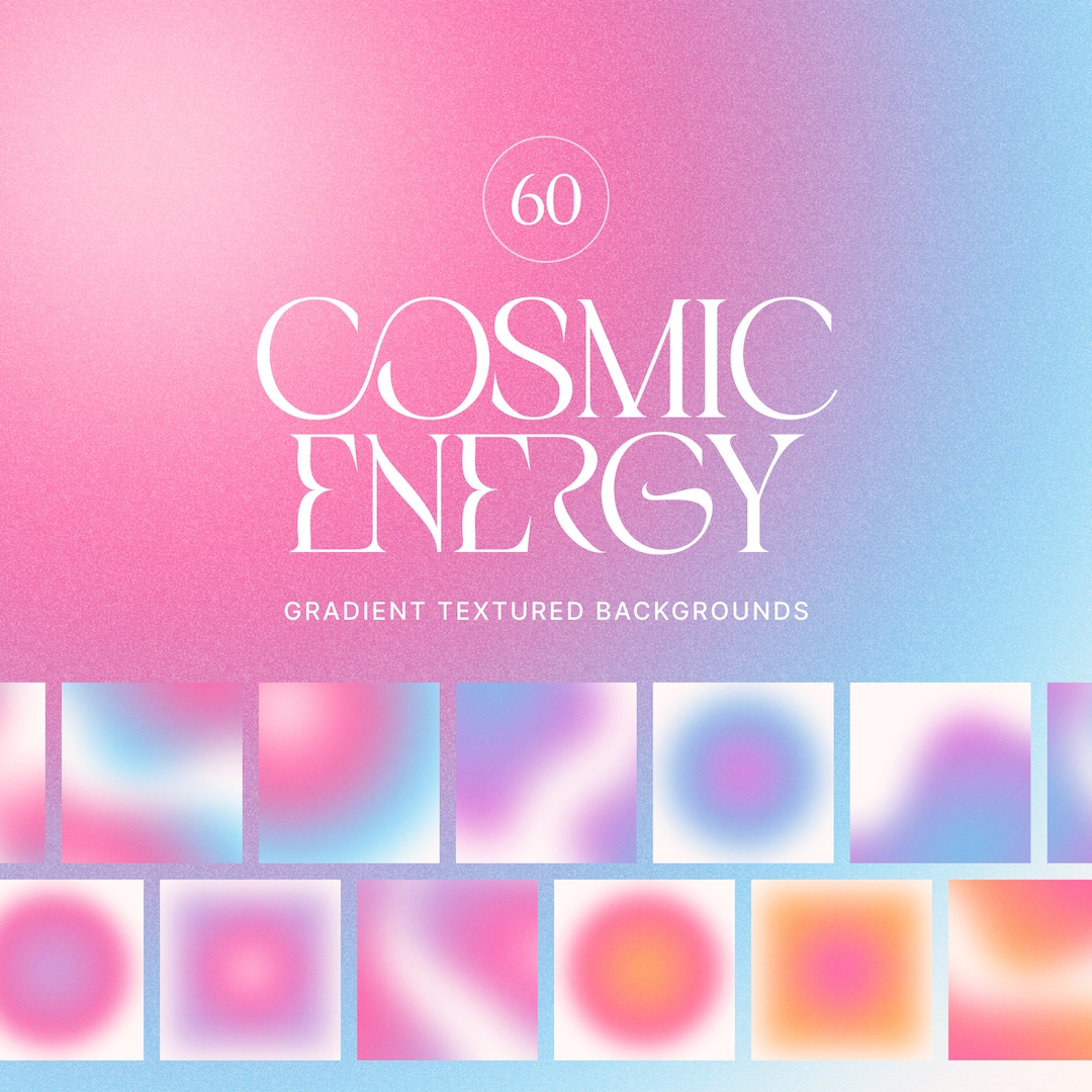 60 Cosmic Energy Gradient Backgrounds: Pink, Blue, Orange (digital) - Etsy
