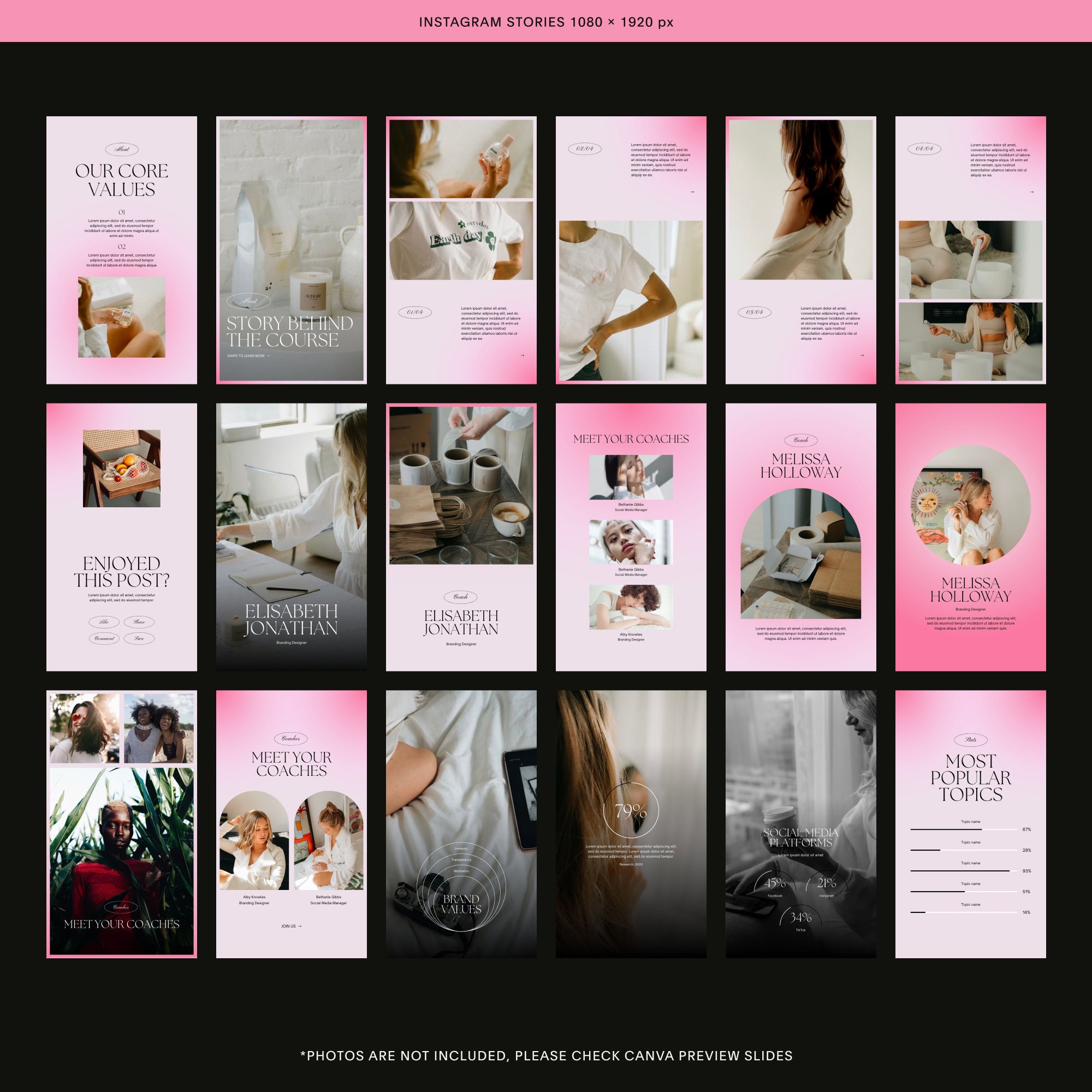 130 Pink Gradient Instagram Posts, Stories, Carousels and Story ...