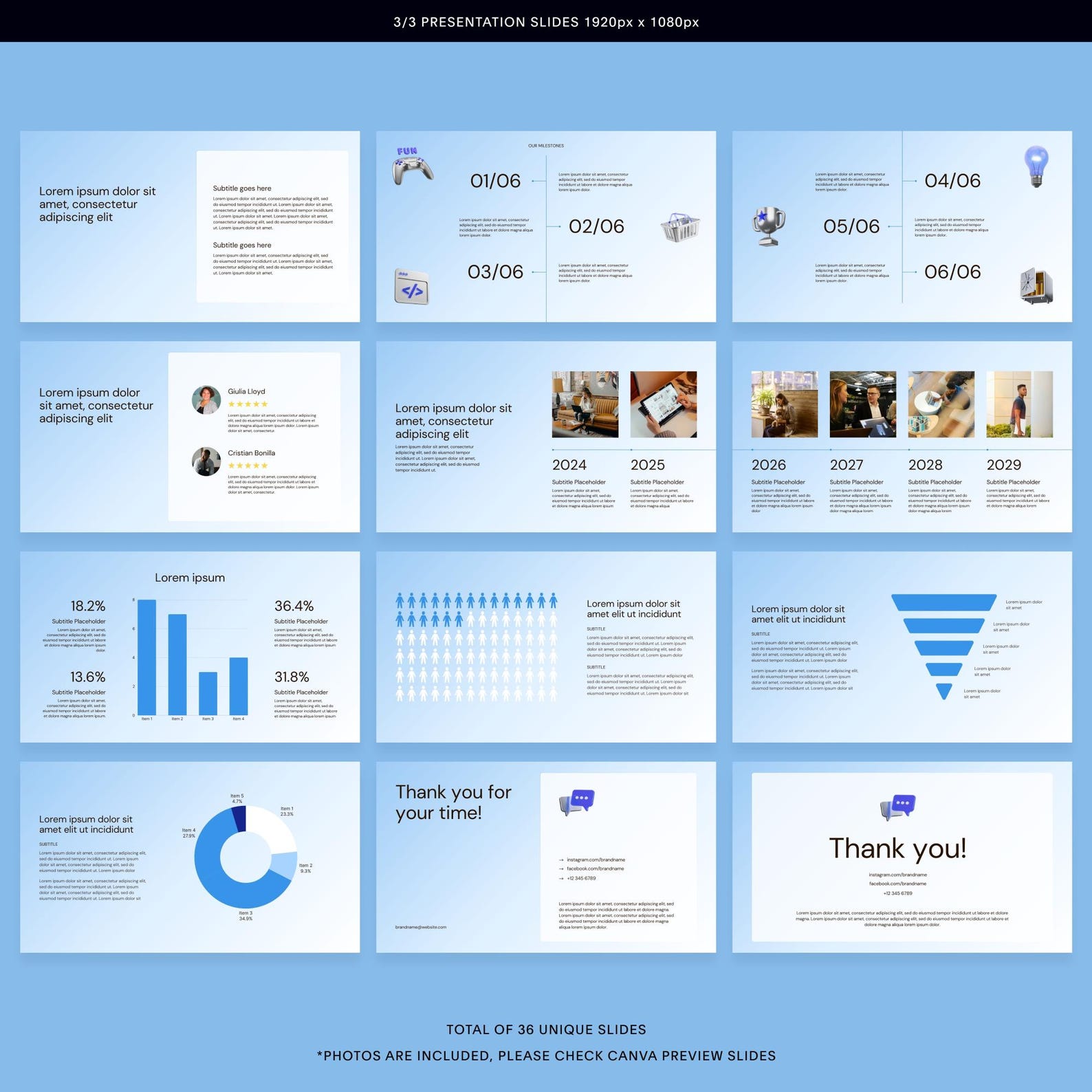 Light Blue Business Technology Canva Presentation With Icons | Course ...