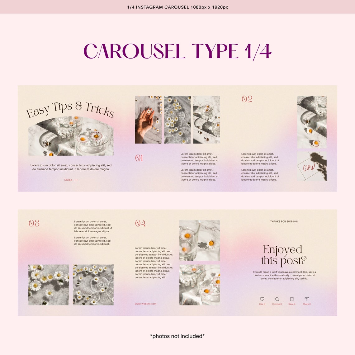 Pink Gradient Instagram Posts Carousel for Small Business and | Etsy