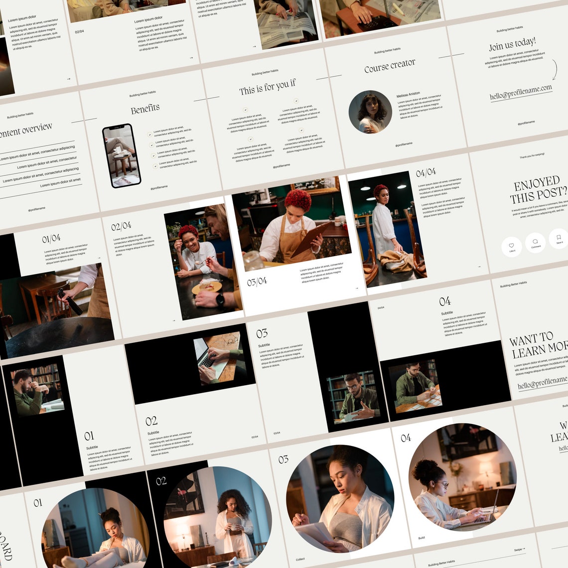 8 Business Coach Instagram Carousel Templates / Luxury Black - Etsy