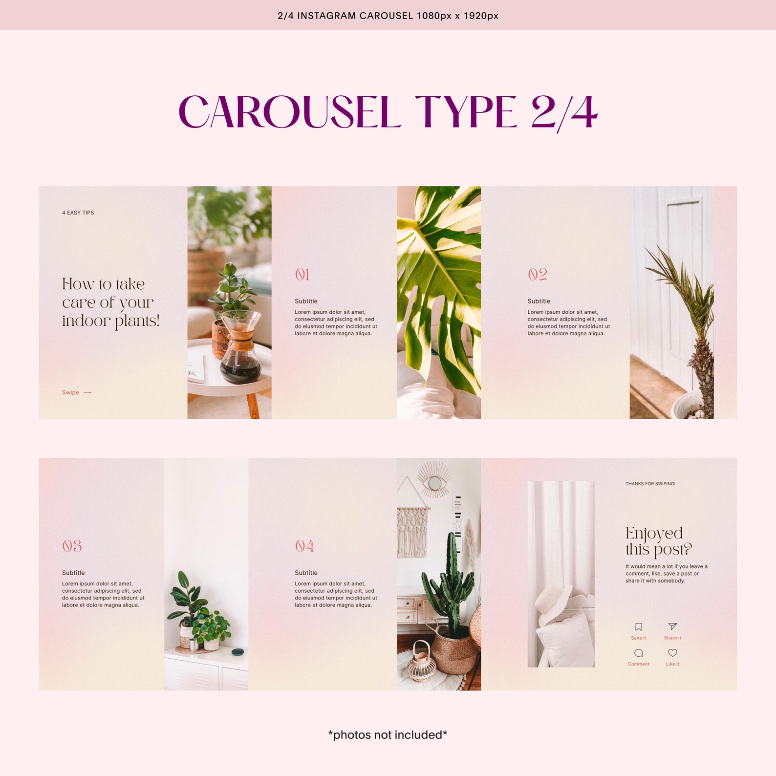 Pink Gradient Instagram Posts Carousel for Small Business and | Etsy