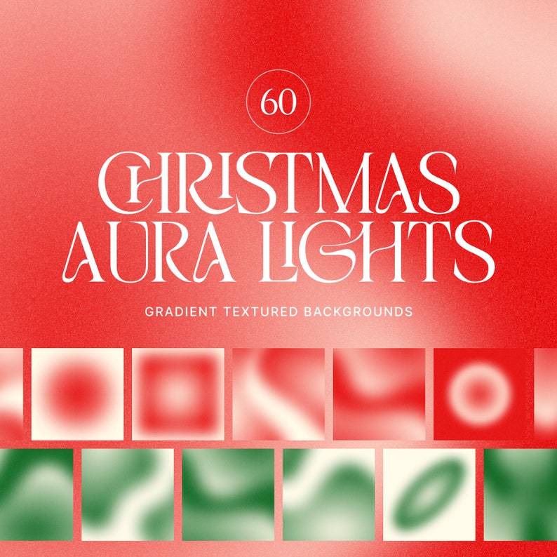 Gradient Backgrounds Christmas Aura Lights in Red Green | Digital ...