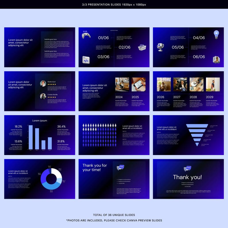 Dark Blue Business Technology Canva Presentation Slide Deck | Course ...