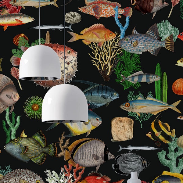 Modern Fish Wallpaper - Etsy