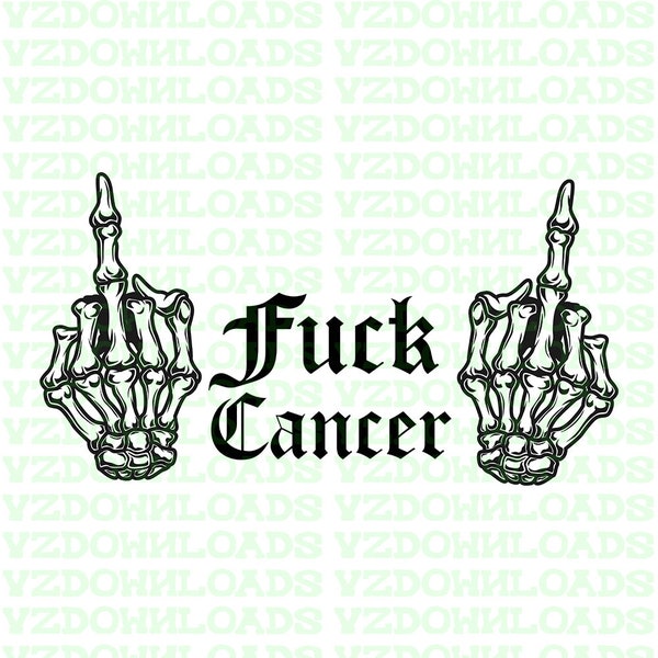F Cancer Skull Sticker - Etsy