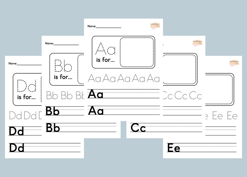 Alphabet Tracing Worksheets Digital Download for Educators & Parents - Etsy
