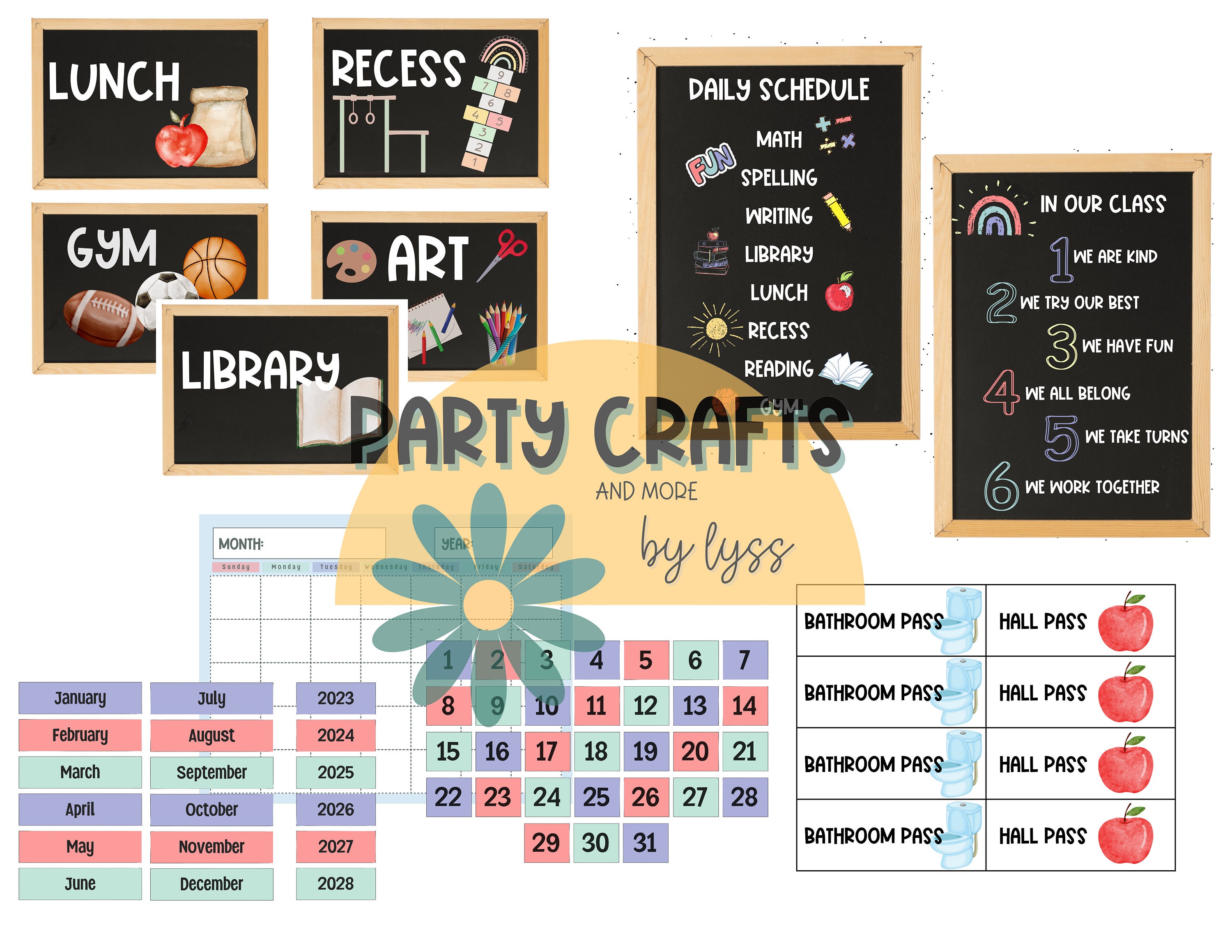 School Dramatic Play, Printable, Digital Download, DIY, Play Skills ...