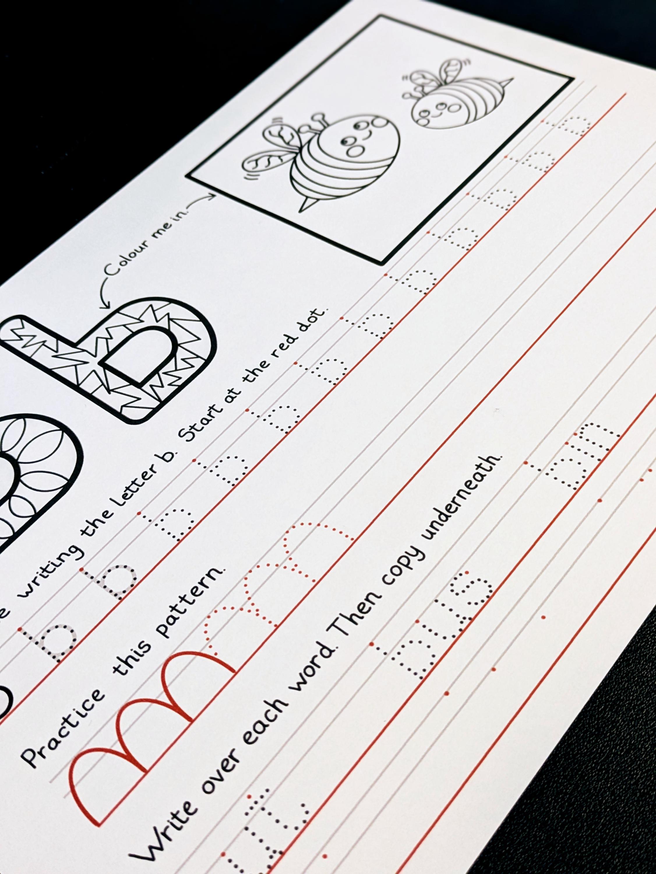 Fun Downloadable Handwriting Practice Sheet. Letter B. Key Stage 1. - Etsy