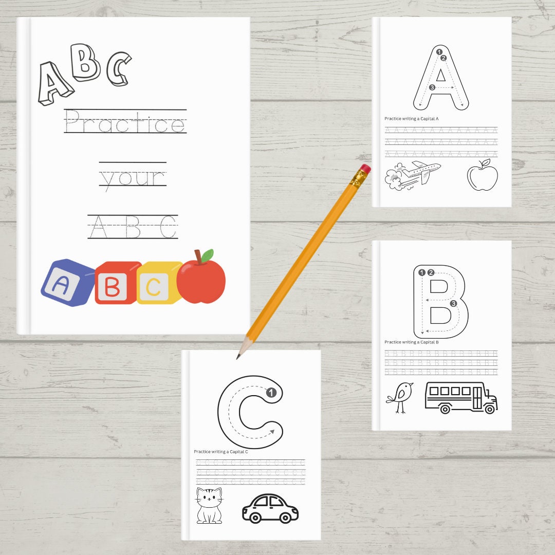 Capital Letter Writing Worksheets - Etsy