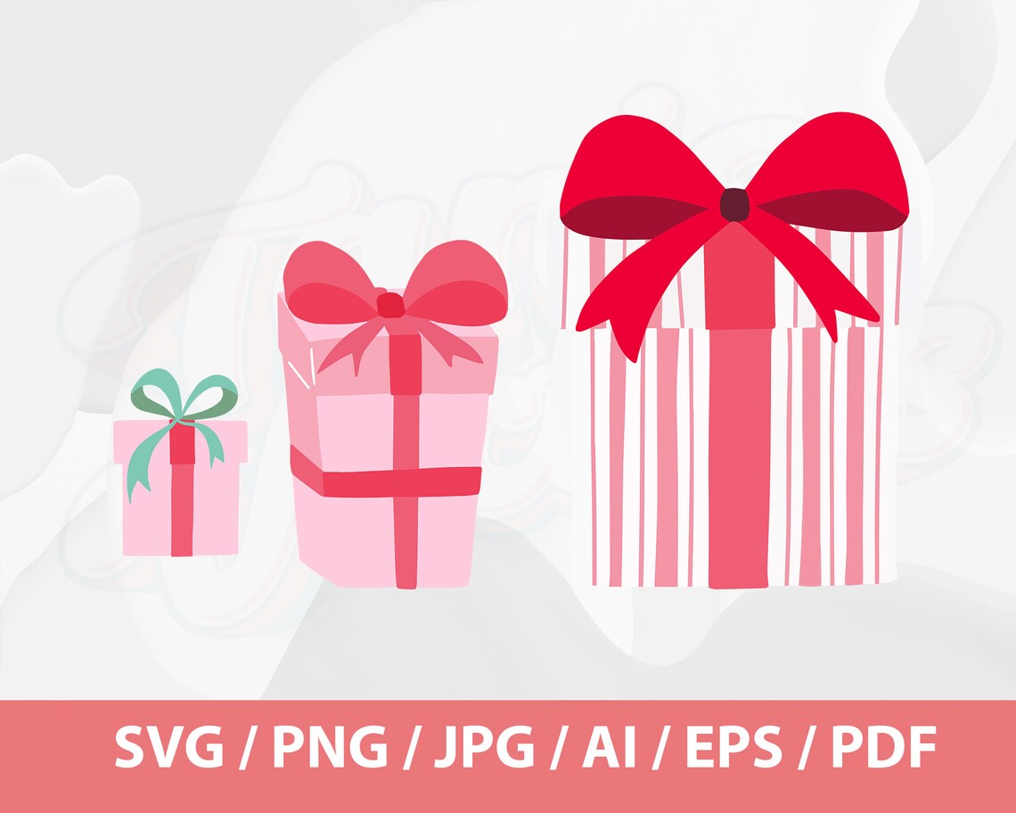 Giftbox Collection SVG Happy Birthday Gift Boxes Christmas - Etsy