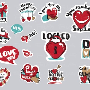 Love Stickers SET 2 - Made With Love Svg Png, Love Design Elements ...