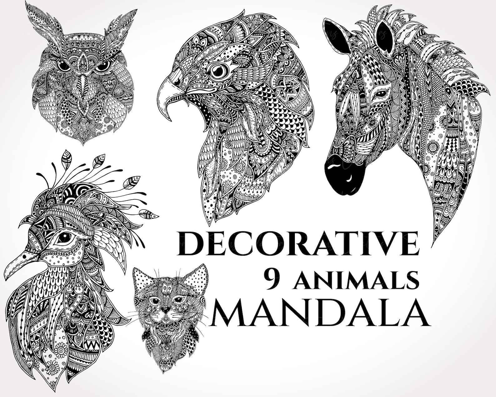 Decorative Animals Mandala Collection Animal Mandala - Etsy