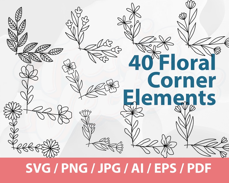 40 Floral Corner Border Element Corner SVG Corner Floral - Etsy