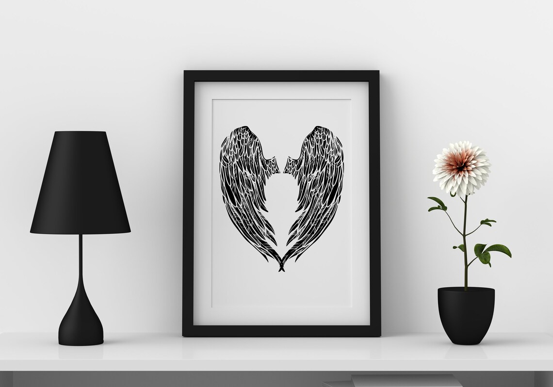 Angel Wings Set 8 Hand Drawn Wings SVG Angel Wings Svg Mom - Etsy