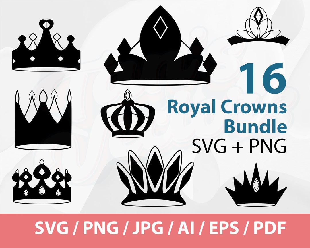 16 Royal Crowns Bundle - Crown, King Prince Queen Royal Royalty Luxury ...