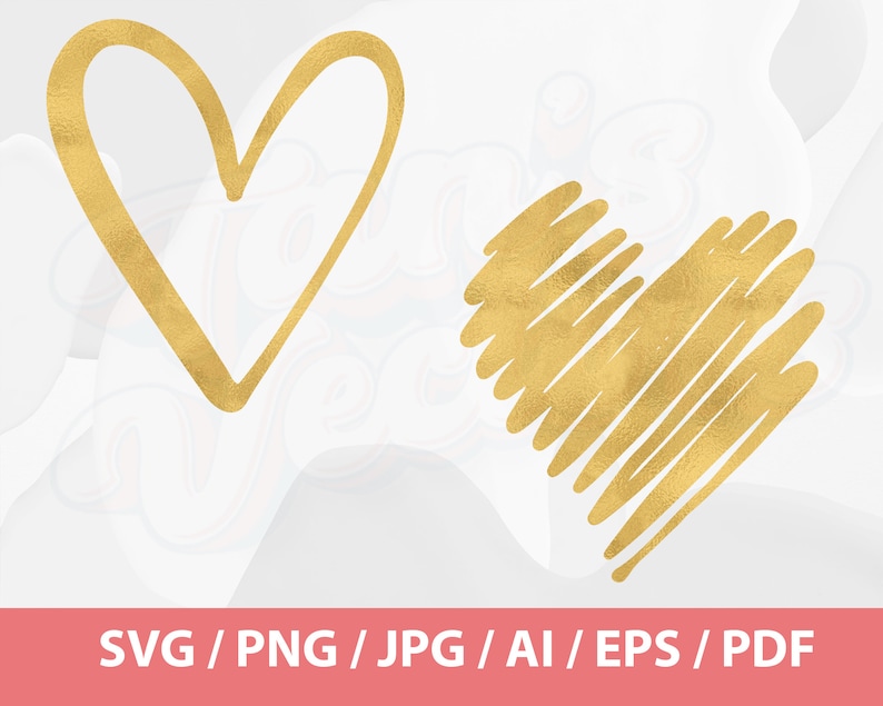 Gold Foil Hearts Clipart, Gold Glitter Heart, Gold Heart Clipart, Heart ...