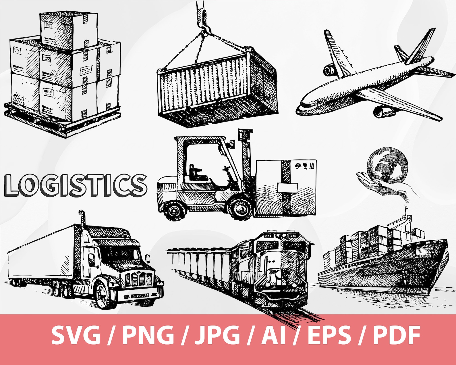 Logistics Infographic Set Instant Download Airplanes Svg - Etsy