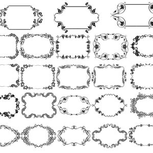 Decorative Frame SVG - Rectangle Frame Svg, Frame Svg, Floral Frame Svg ...