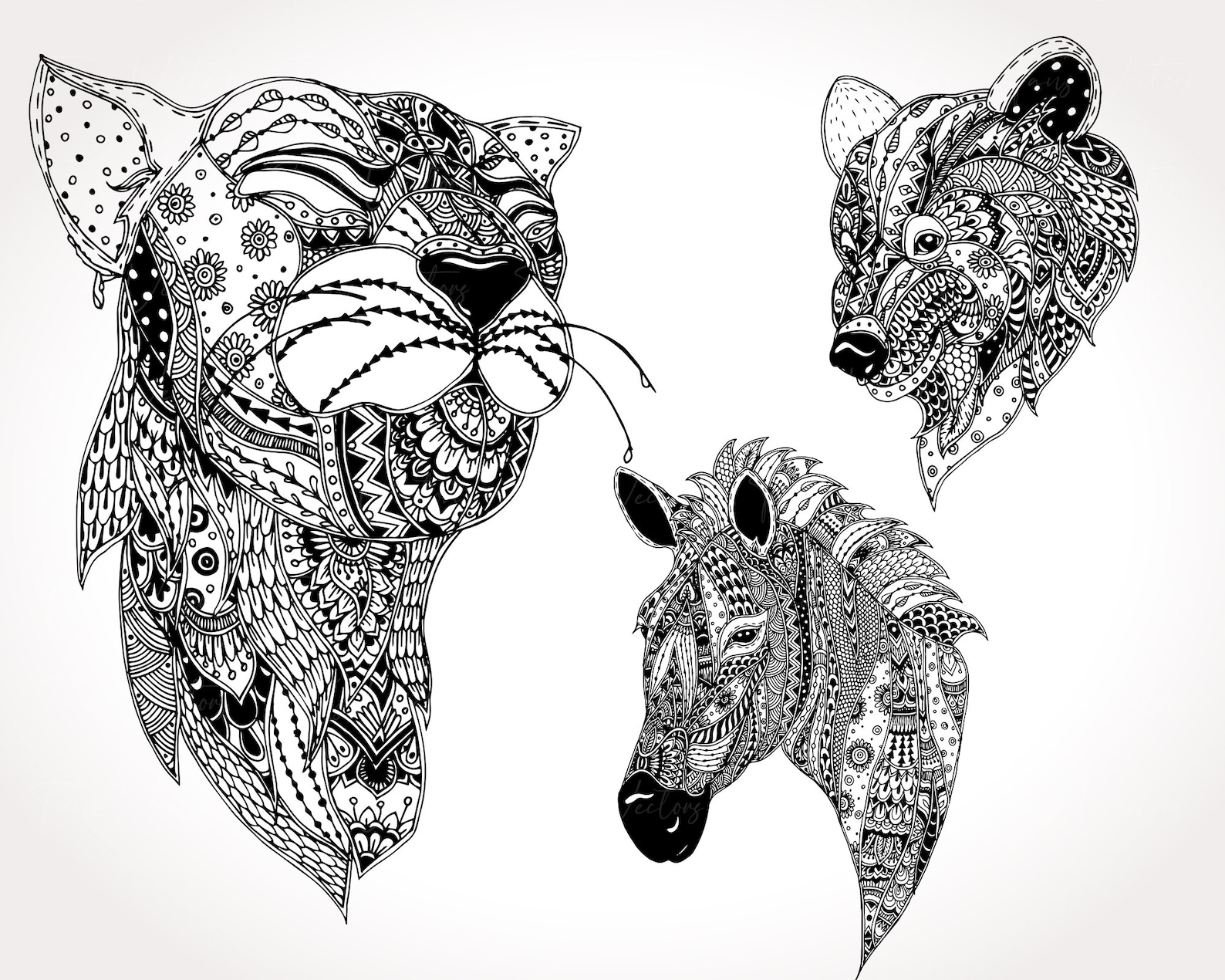 Decorative Animals Mandala Collection Animal Mandala - Etsy