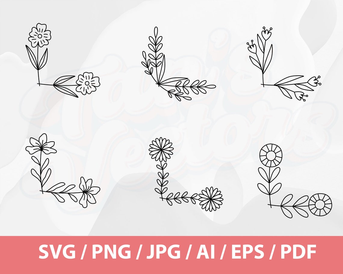 40 Floral Corner Border Element Corner SVG Corner Floral - Etsy
