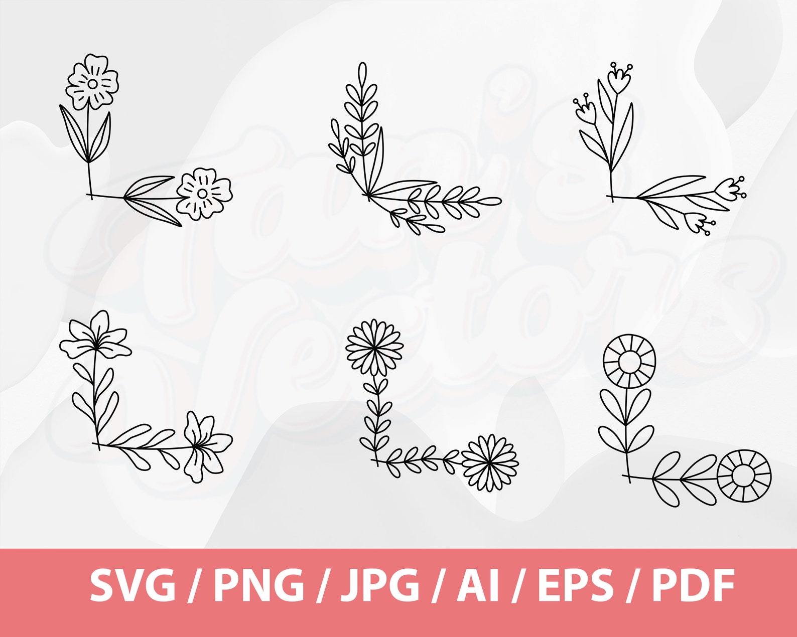 40 Floral Corner Border Element Corner SVG Corner Floral - Etsy