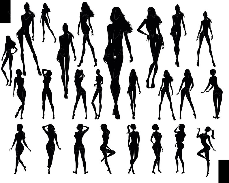 Fashion Models Svg Woman Silhouette Fashion Model Svg Etsy