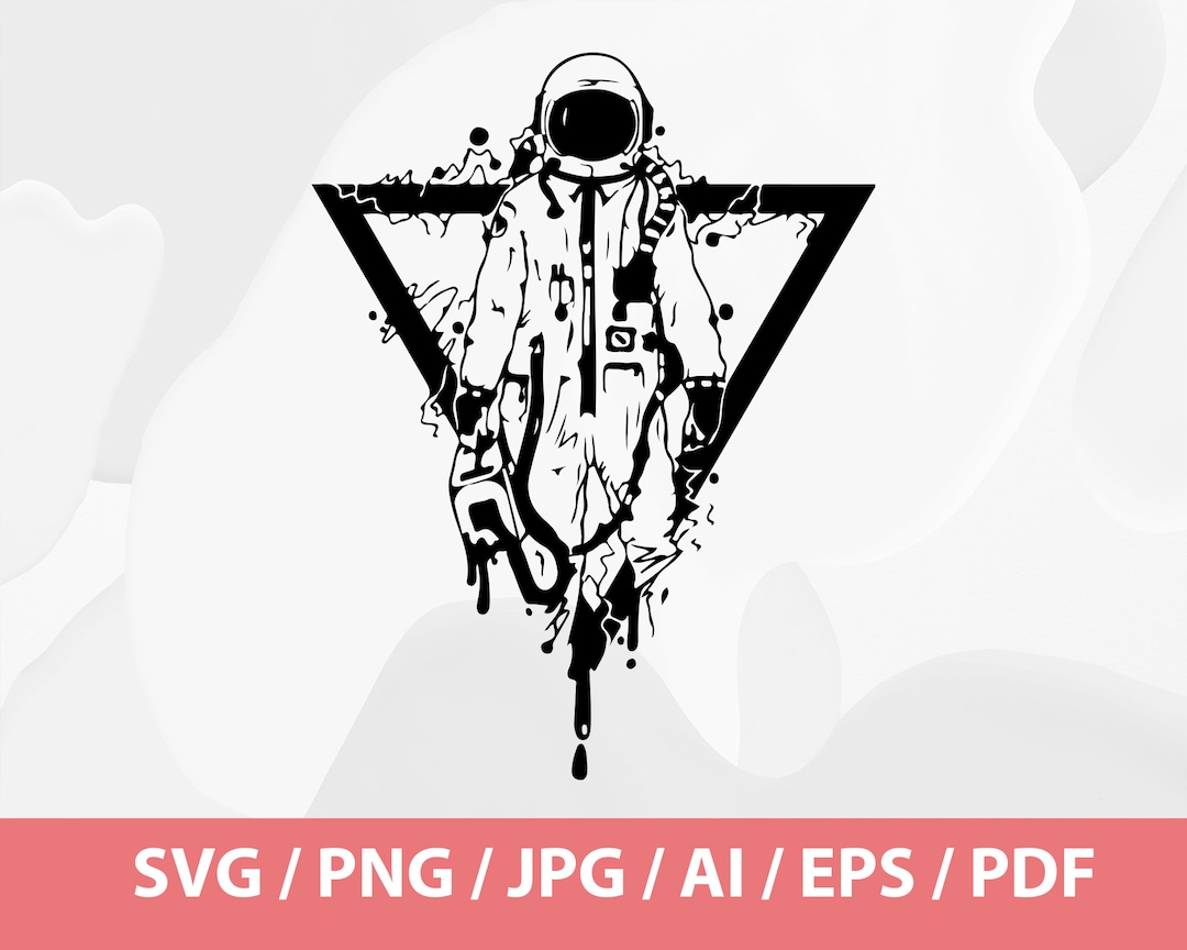 Astronaut SVG - Instant Download, Space SVG, Tattoo Clipart, Astronaut ...