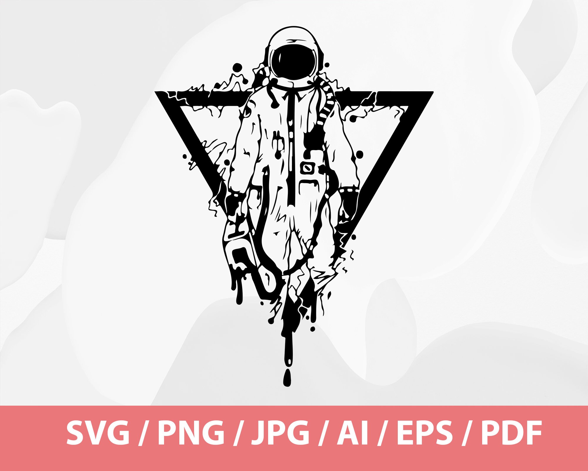 Astronaut SVG - Instant Download, Space SVG, Tattoo Clipart, Astronaut ...