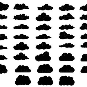CLOUDS Silhouette Set - Clouds Svg, Cloud Clipart, Cloud Svg, Cloud ...