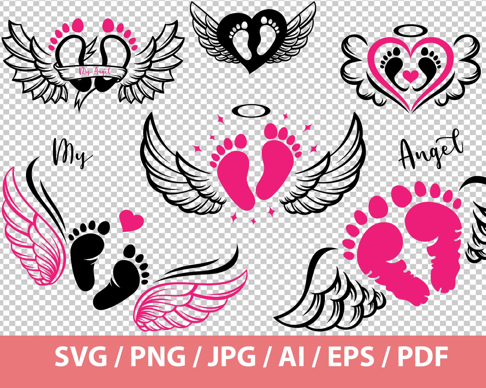 Baby Loss SVG Memorial Svg, Baby Footprints, Pregnancy and Infant Loss ...