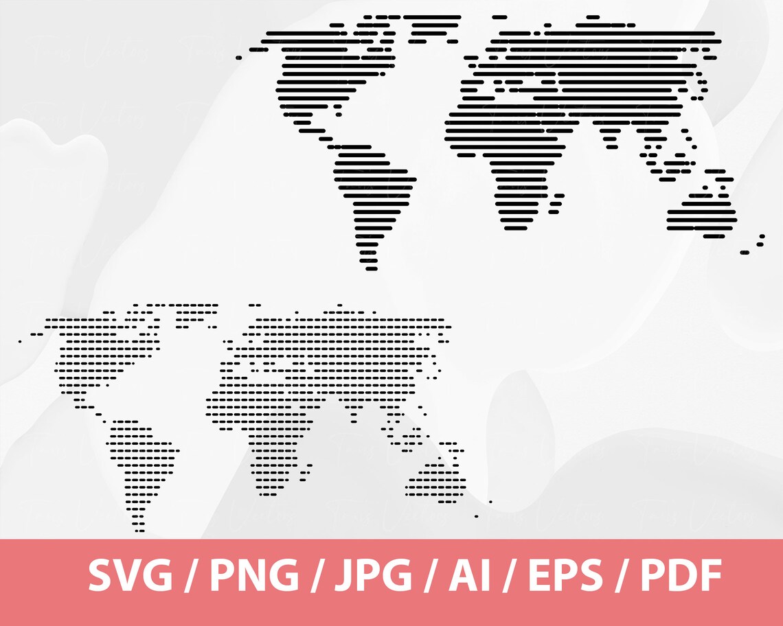 World Maps Collection SVG World Map SVG World SVG Travel - Etsy UK